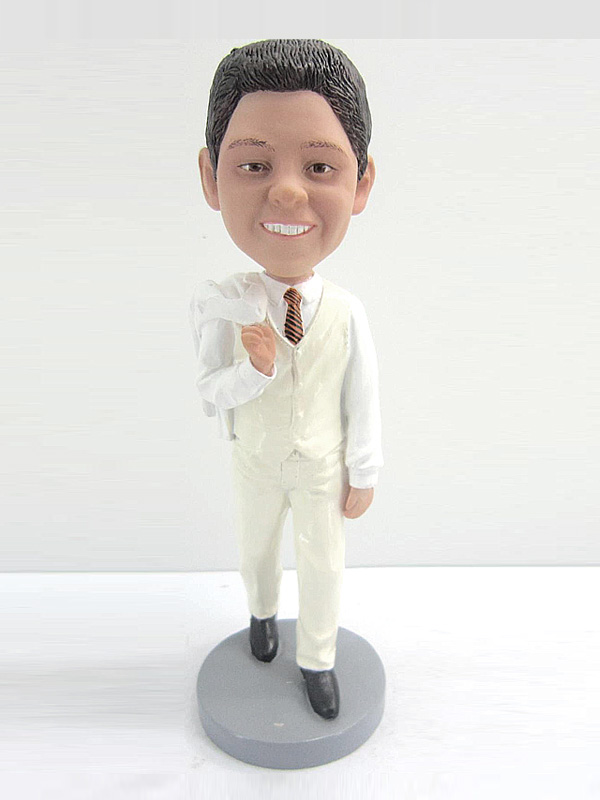 Male bobblehead with a vest and tie 1596 | Custom Bobbleheads & Group ...