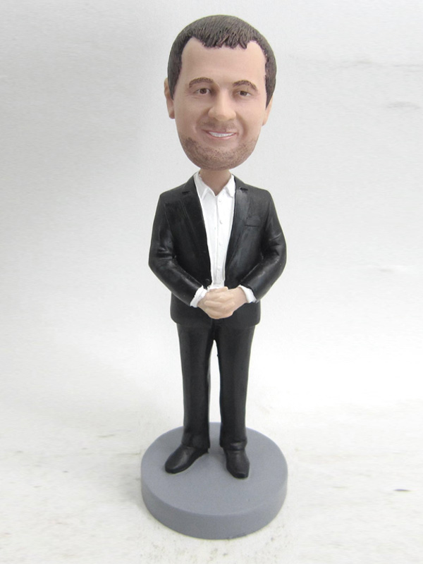 Male bobblehead with his hands together 2124 | Custom Bobbleheads ...