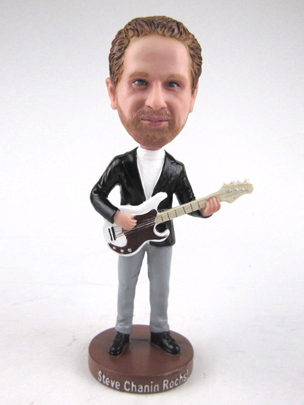 Male guitarist bobblehead with a jacket 4982 | Custom Bobbleheads ...