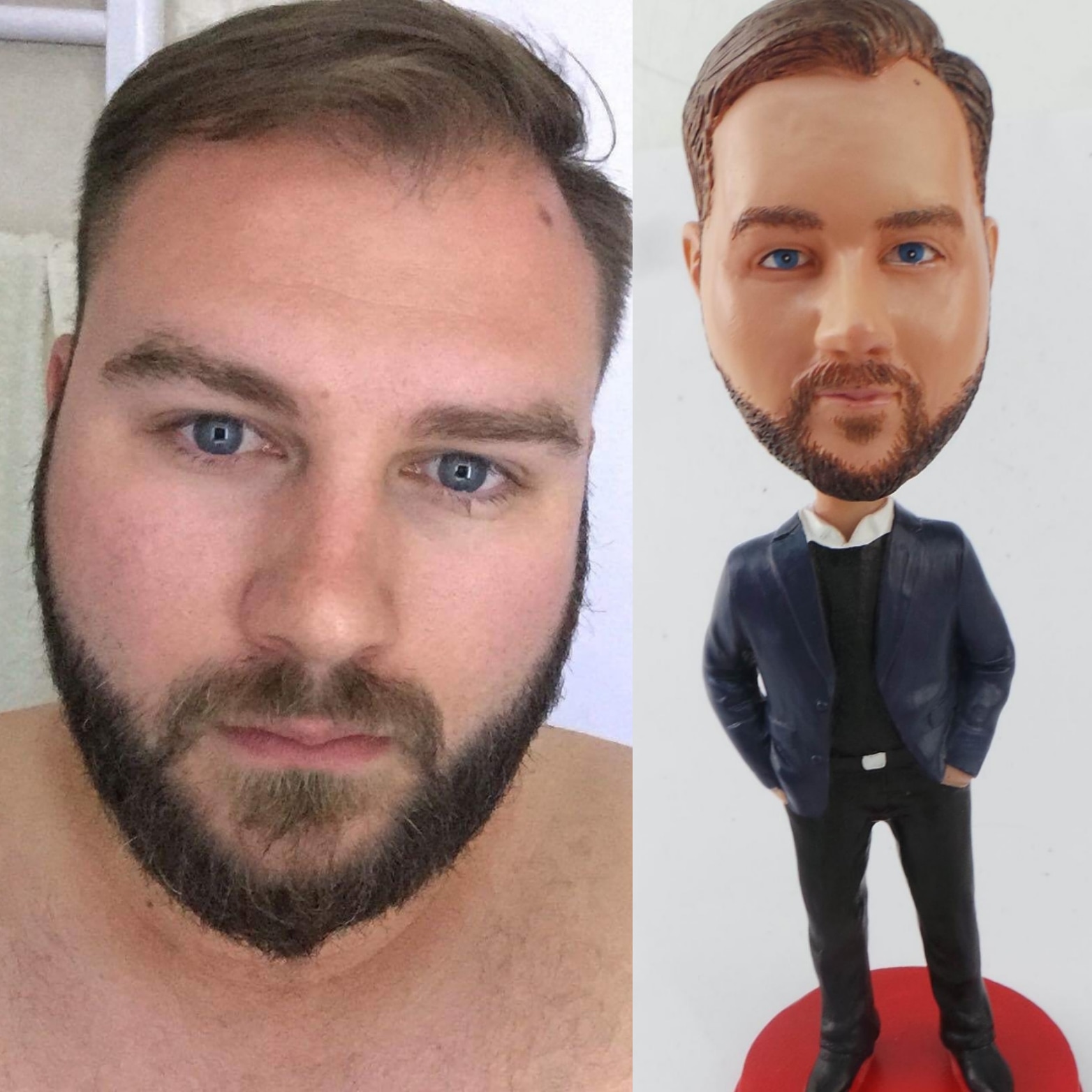 before and after 1 | Custom Bobbleheads & Group Orders | BobbleWorld.ca